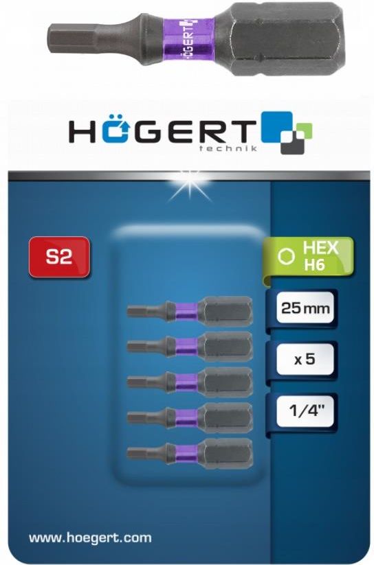 Hoegert Technik Hogert Końcówka Wkrętakowa Hex H6 25Mm 5szt. HT1S148 - Opinie i ceny na Ceneo.pl