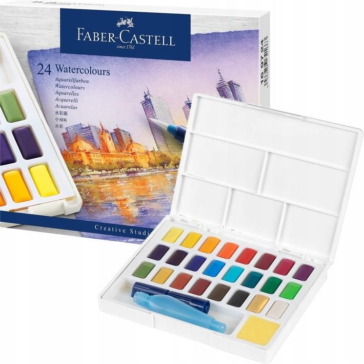 Farby akwarelowe Cs w kostkach 24 kol. Faber - Ceny i opinie - Ceneo.pl