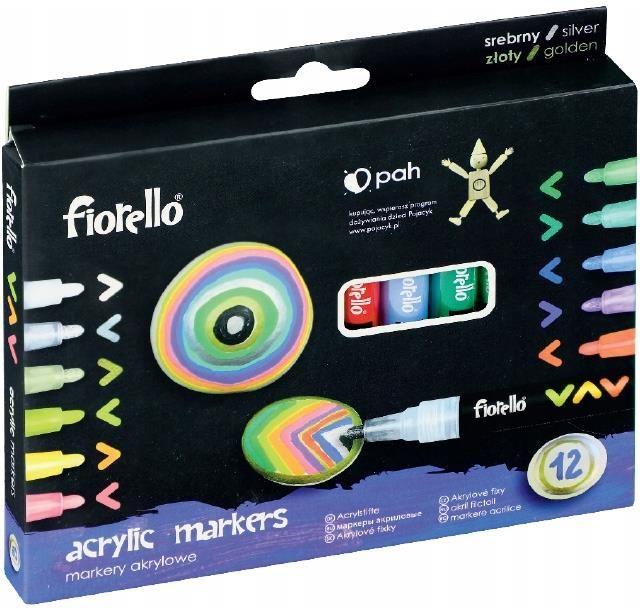Fiorello Acrylic Markers 12 kol. GR-1106 - Ceny i opinie - Ceneo.pl