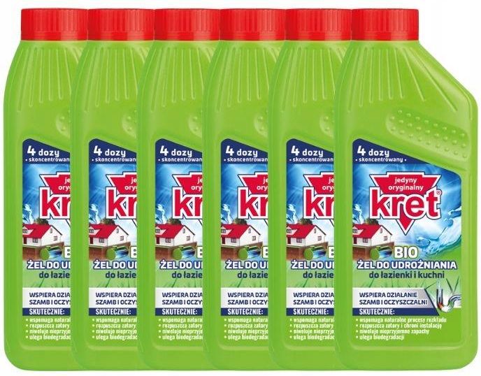 Kret Bio Żel do Udrażniania Rur Kuchnia 6x500g - Opinie i atrakcyjne ...