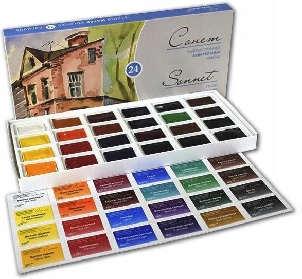 Farby Akwarelowe Sonnet 24 kol. Biale Noce zestaw - Ceny i opinie ...