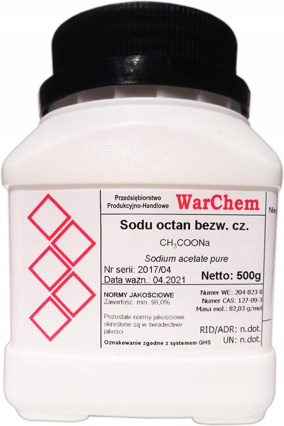 Drobne akcesoria medyczne Warchem Octan Sodu Bezwodny Czysty 500G ...
