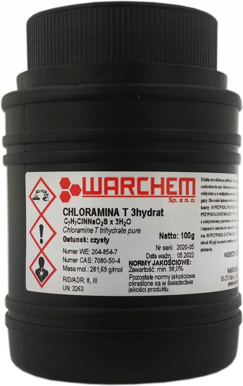 Drobne akcesoria medyczne Warchem Chloramina T 3Hydrat Czysta 100G ...