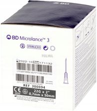 Drobne akcesoria medyczne Becton Dickinson Igły Sterylne Do Leków Strzykawek 0,7X50 (100Szt ...