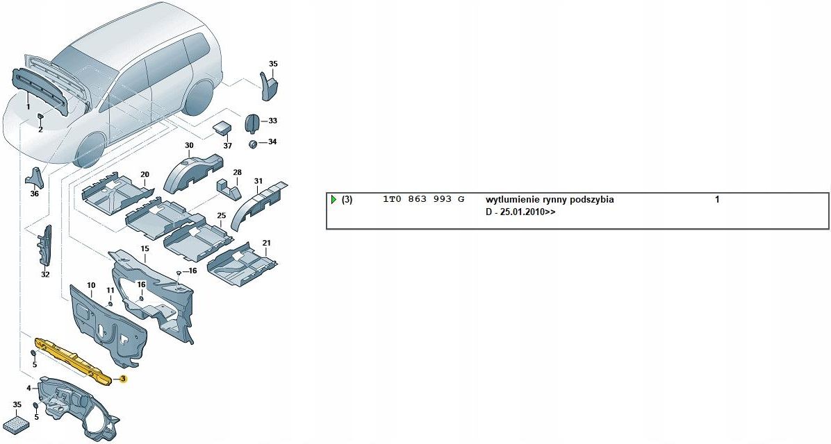 Volkswagen Oe Wygłuszenie Maski Podszybia Vw Caddy 1T0863993G - Opinie ...
