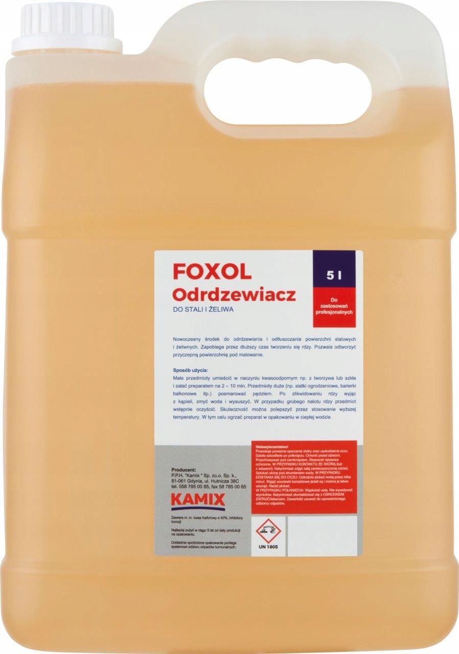 Foxol Odrdzewiacz 5L Do Stali I Żeliwa Kamix - Opinie i ceny na Ceneo.pl