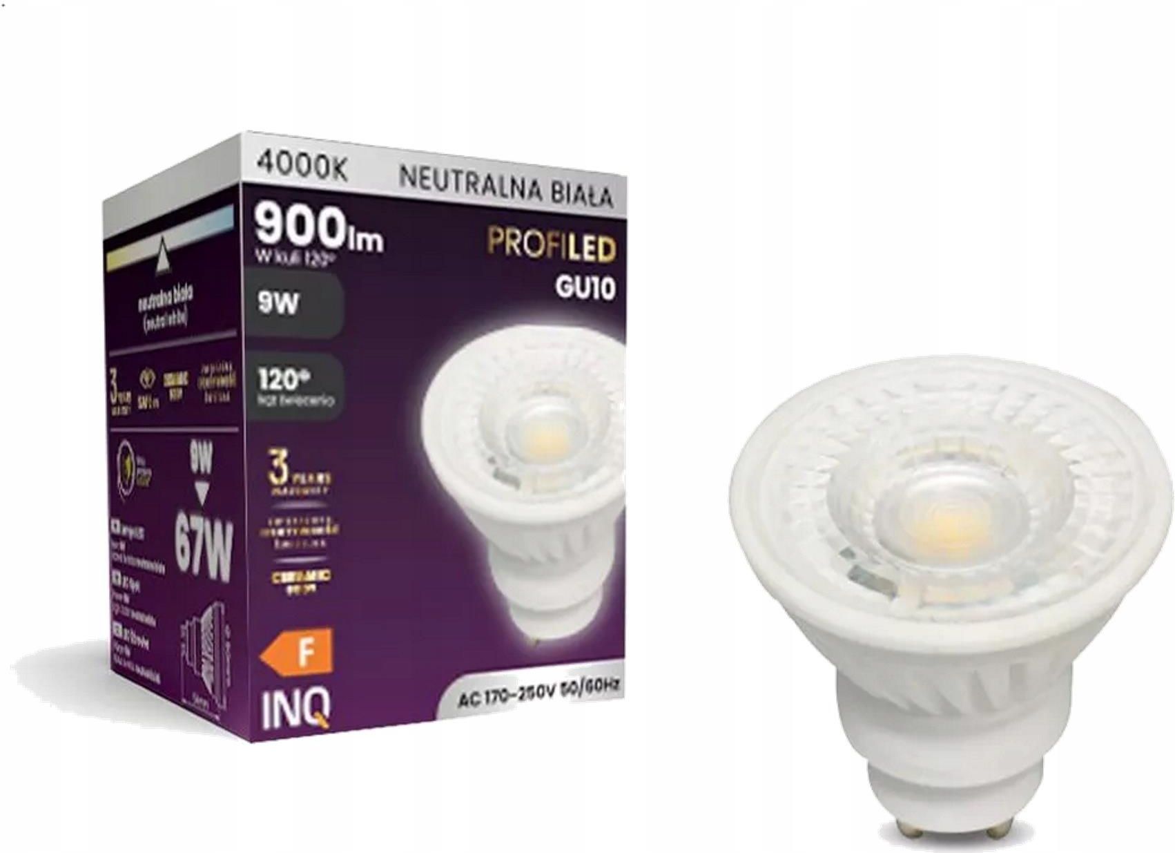 Inq Led Gu10 Soczewka 9W 900Lm Ceramiczna 4000K (ELR045NW) - Opinie i atrakcyjne ceny na Ceneo.pl