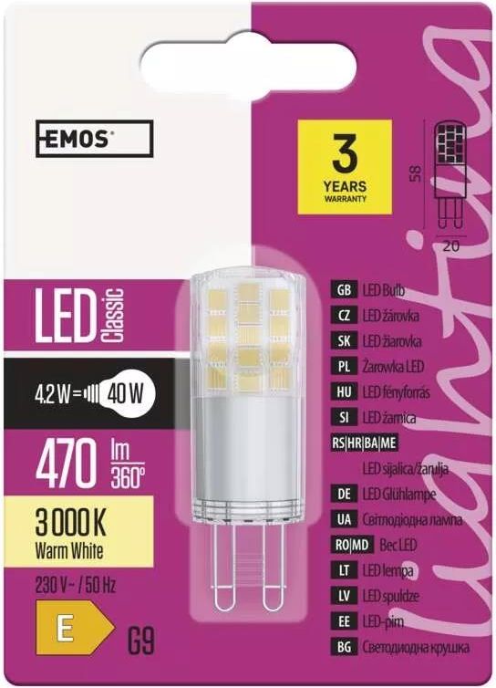 Emos Led Cls Jc 4,2W (40W) 470Lm G9 Ww (ZQ9542) - Opinie i atrakcyjne ceny na Ceneo.pl