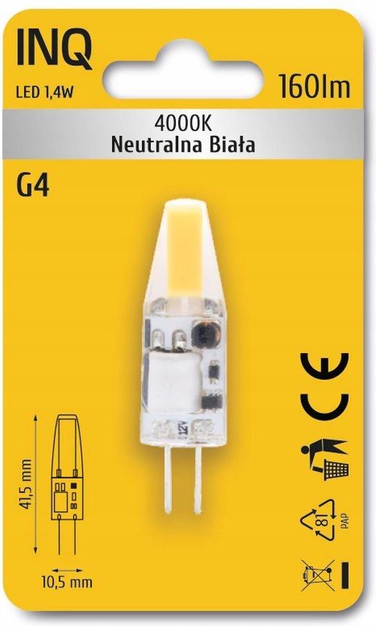 Inq Żarówka Led G4 12V 1,4W 160Lm 4000K (INQLTG010NW) - Opinie i ...