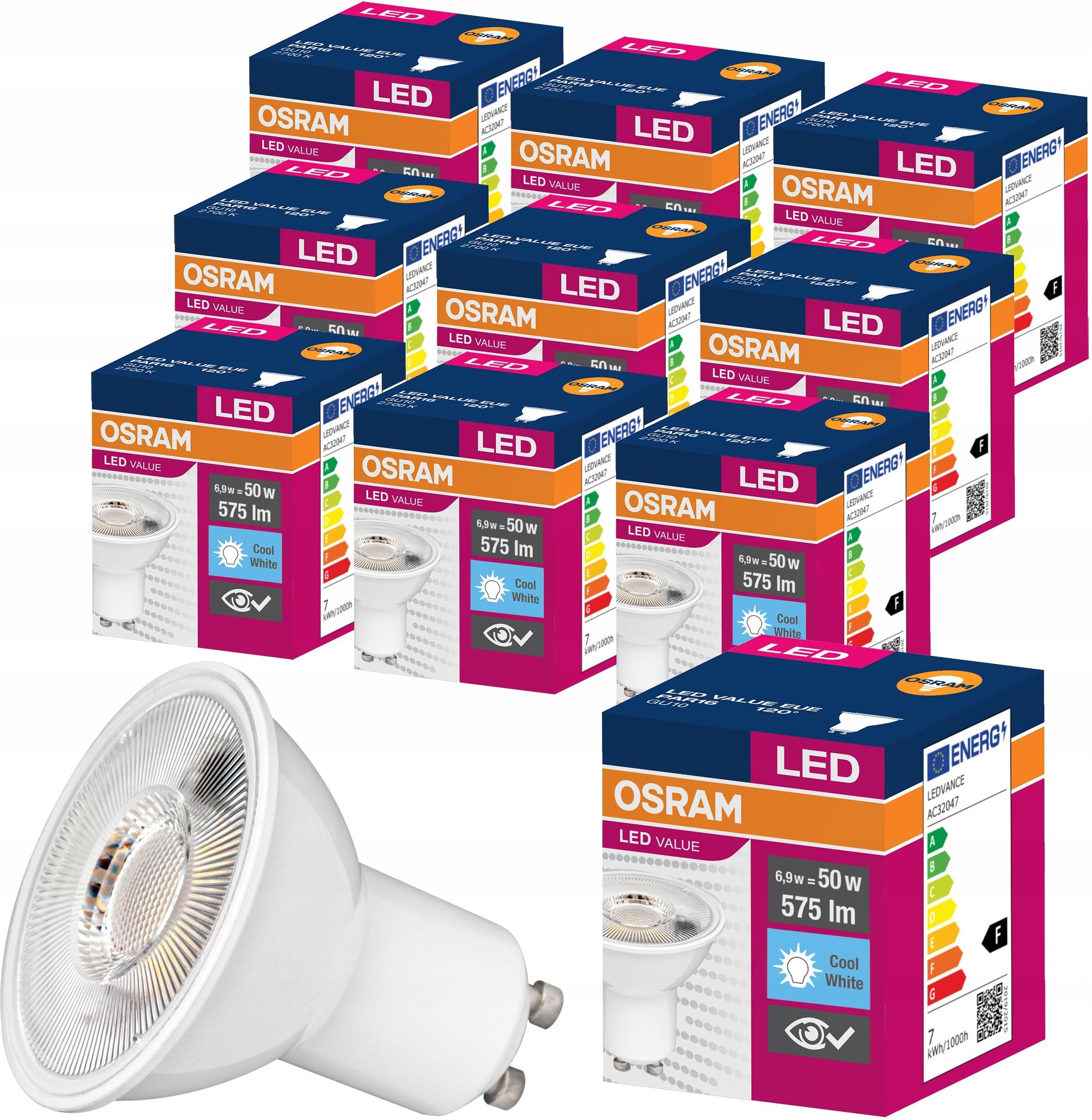 Osram 10X Żarówka Led Gu10 6,9W = 50W 575Lm 4000K (198890HALOGENLEDNEUTRALNABARWA120D) - Opinie ...