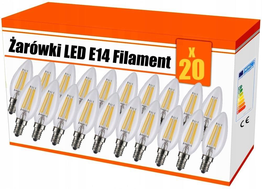 Art 20x Żarówka Led Filament E14 4w 2900k Zestaw 20szt L400095220szt