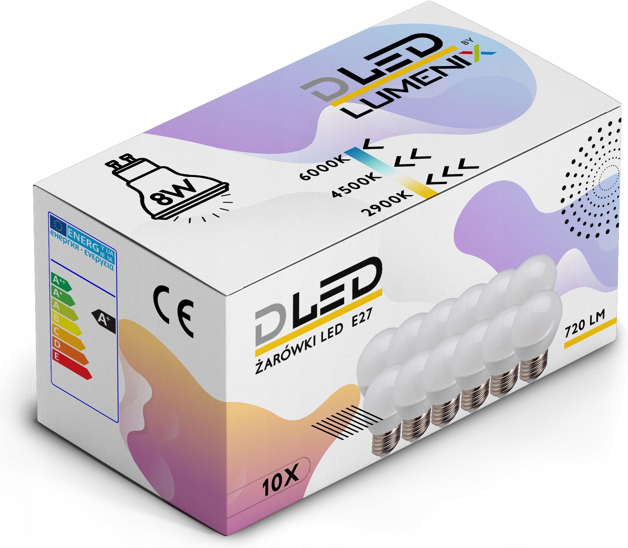 Lumenix 10X Żarówka Led E27 720Lm 8W 80W Kulka Ciepła (3173_103515 ...