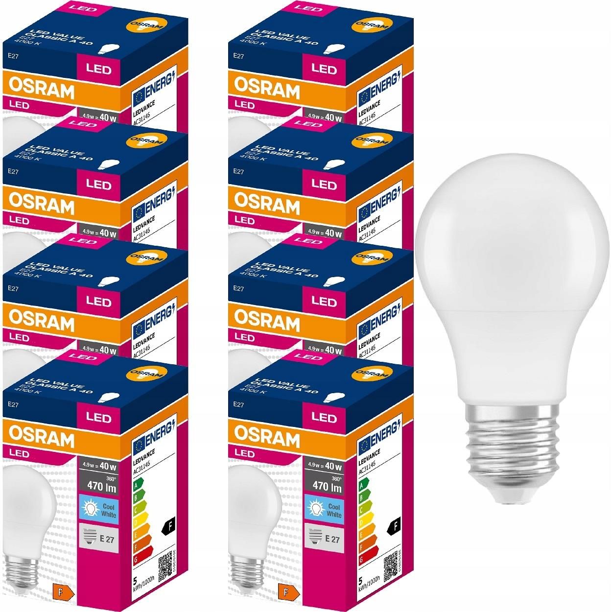 Osram Żarówka Led E27 4 9w 40w 470lm 4000k X 8 4058075127081 Opinie