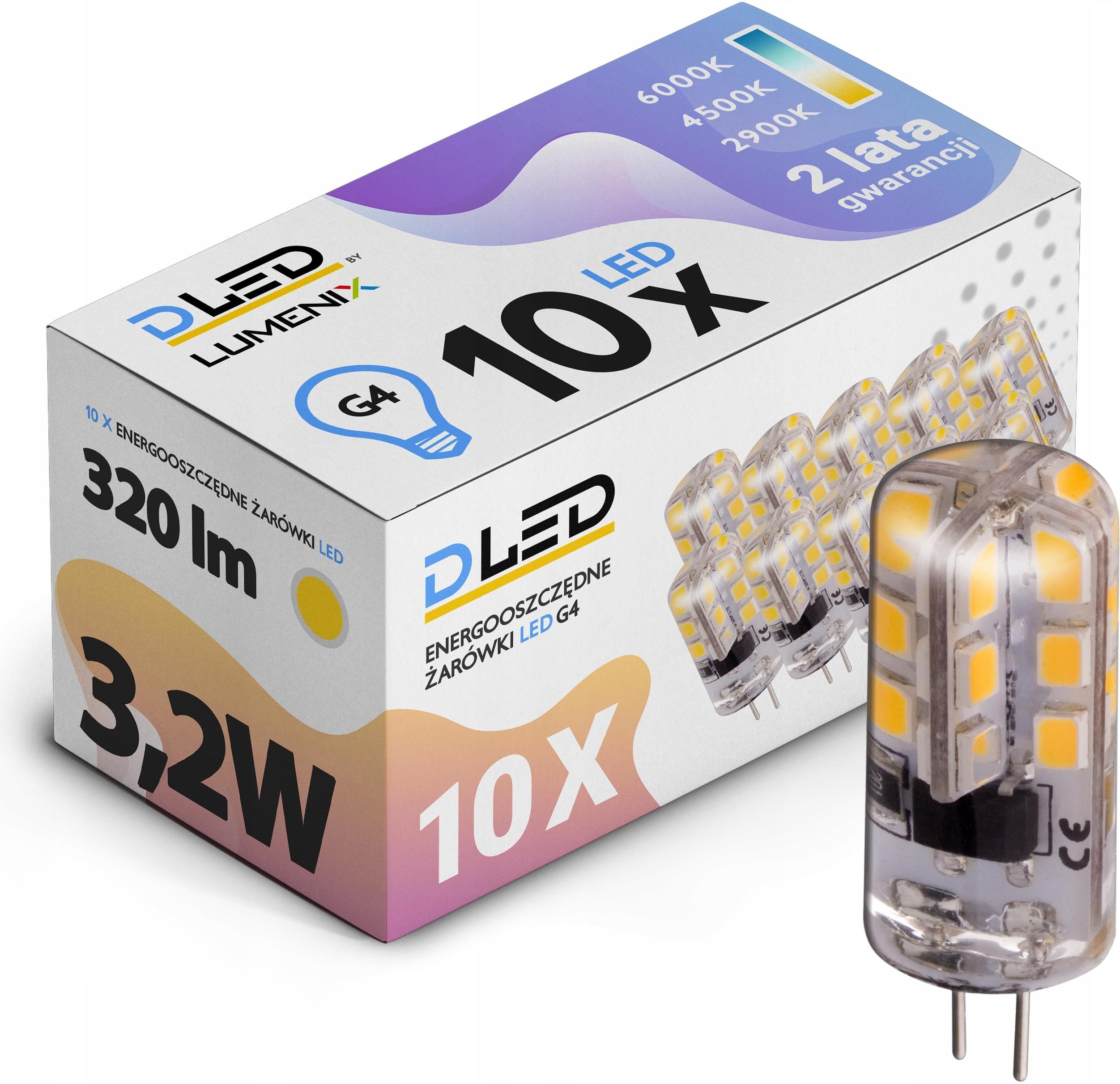 Lumenix 10X Żarówka Led G4 Smd 3,2W Mini Silikon 12V Dc (6123_10 ...