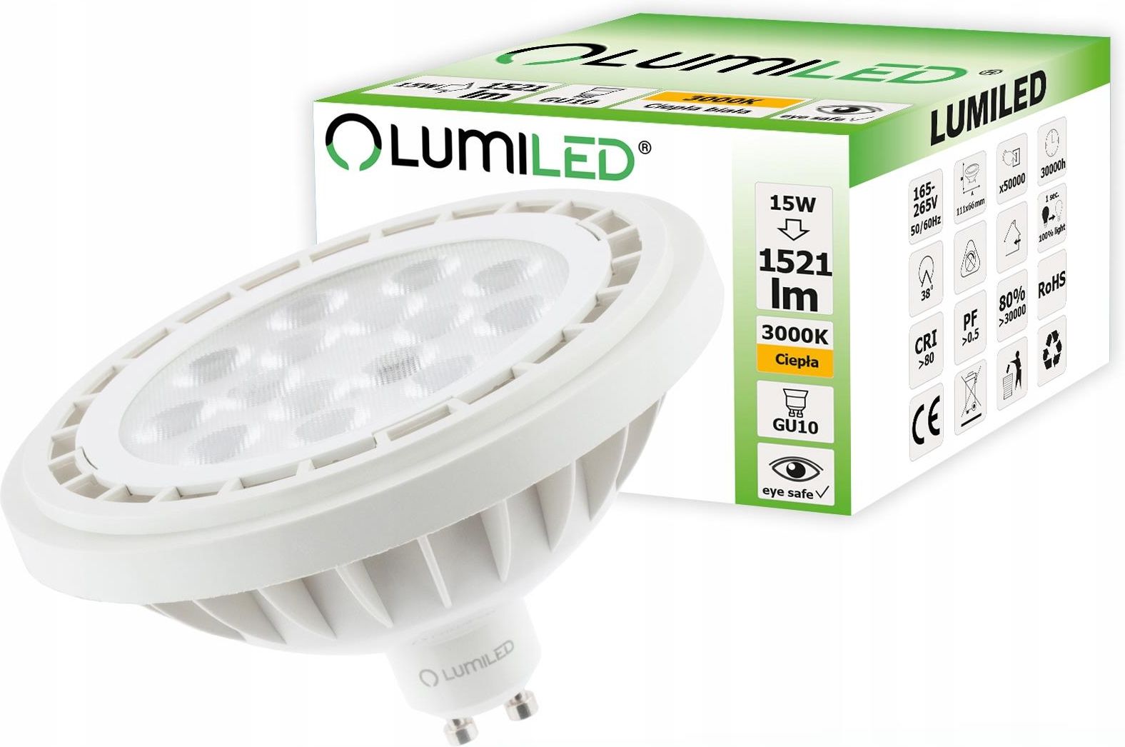 Lumiled Żarówka Led Es111 Gu10 15W 100W 3000K 38D (LEDZARMI955 ...