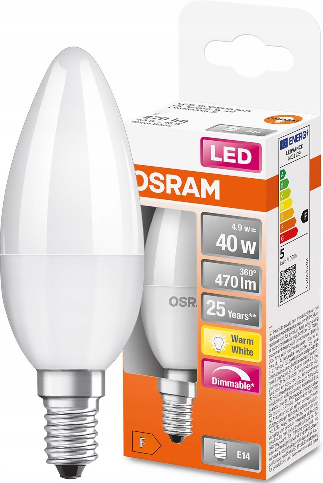 Osram Żarówka Led E14 B35 4,9W 2700K Ściemnialna (4058075430914) - Opinie i atrakcyjne ceny na ...