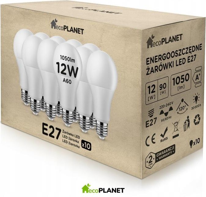 Led-One 10X Żarówka Led E27 A60 12W 1050Lm Barwy Ecoplanet (9839841509 ...