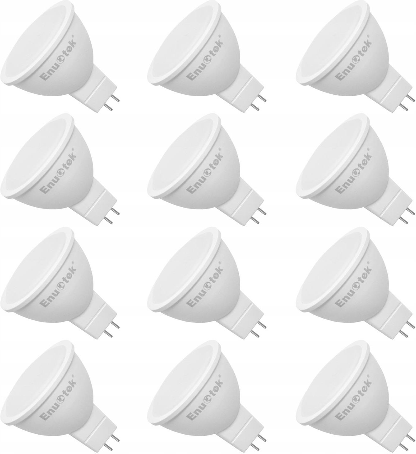 Enuotek 12X Żarówka Led Mr16 7W Zimna Biel 5000K 120° 12V (ENA00116 ...