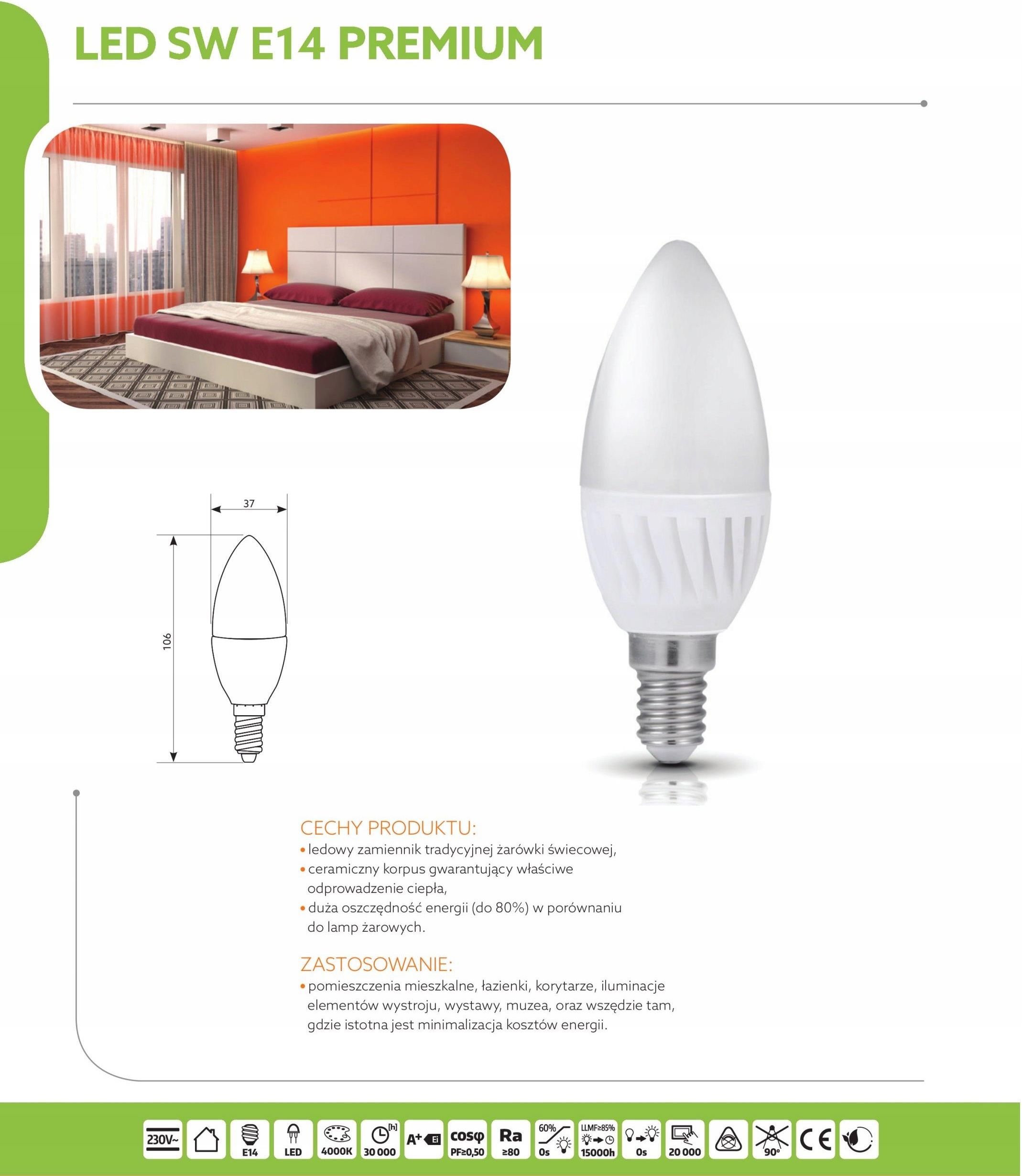Elektrosalon Żarówka Led Premium 9W ~60W E14 4000K Ceramiczna! (7017) - Opinie i atrakcyjne ceny ...