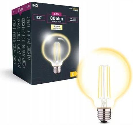 Inq Żarówka Led Kula Kulka G80 E27 230V 6,5W Ciepła (EDG015WW) - Opinie i atrakcyjne ceny na ...