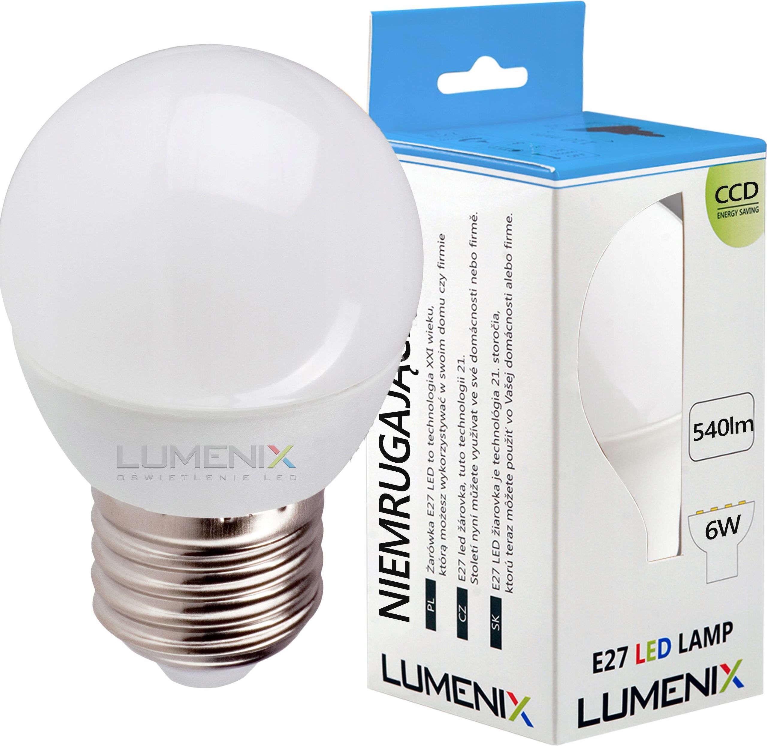 Lumenix 2X Żarówka Led E27 540Lm 6W Kulka Neutralna (3515_2LS) - Opinie ...