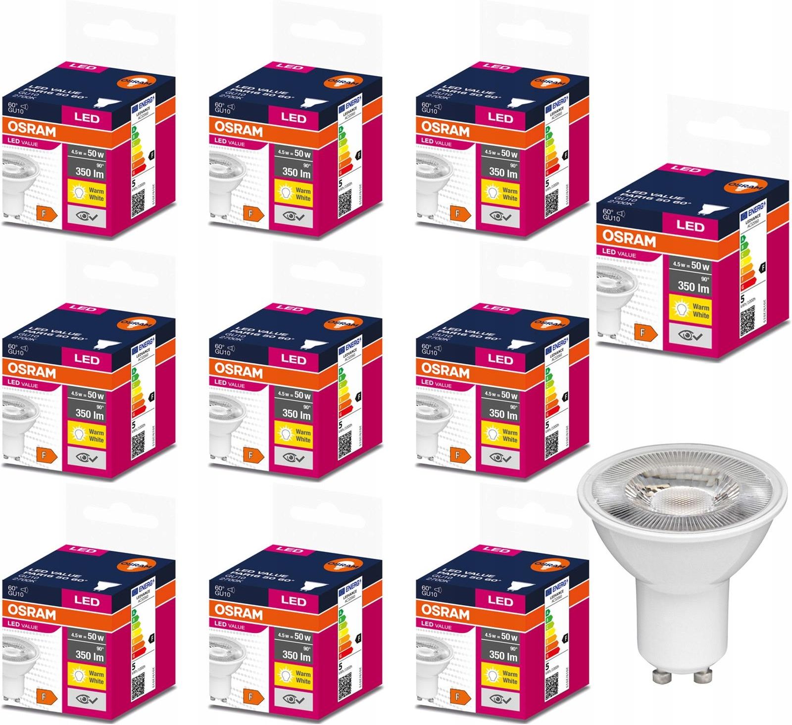 Osram 10x Żarówka Led Gu10 4 5w 50w 350lm 2700k 598959 Opinie I