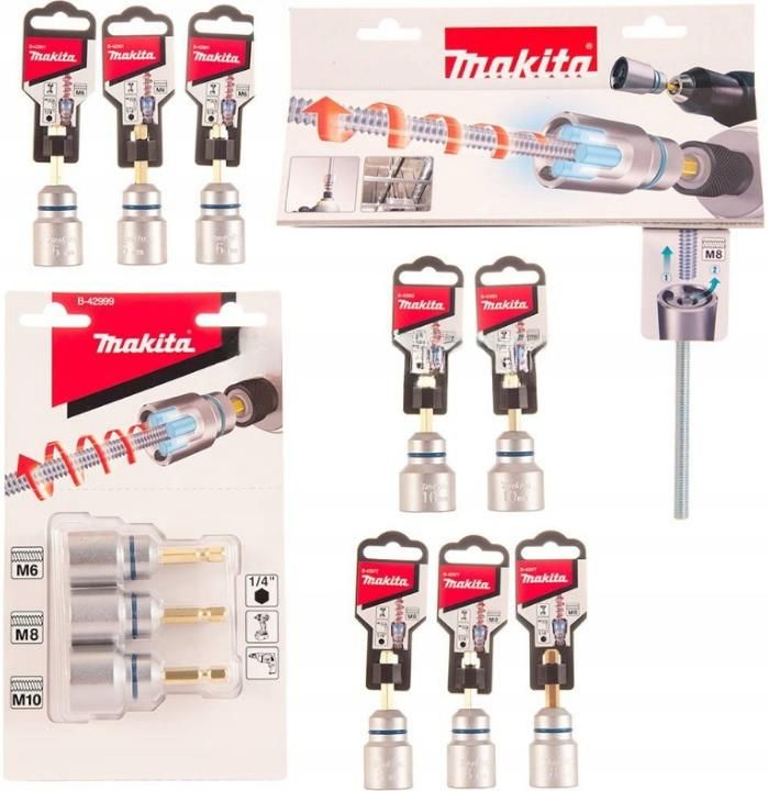 Makita Zestaw Nasadek 1/4'' Do Prętów Gwintowanych B43022 - Opinie i ceny na Ceneo.pl