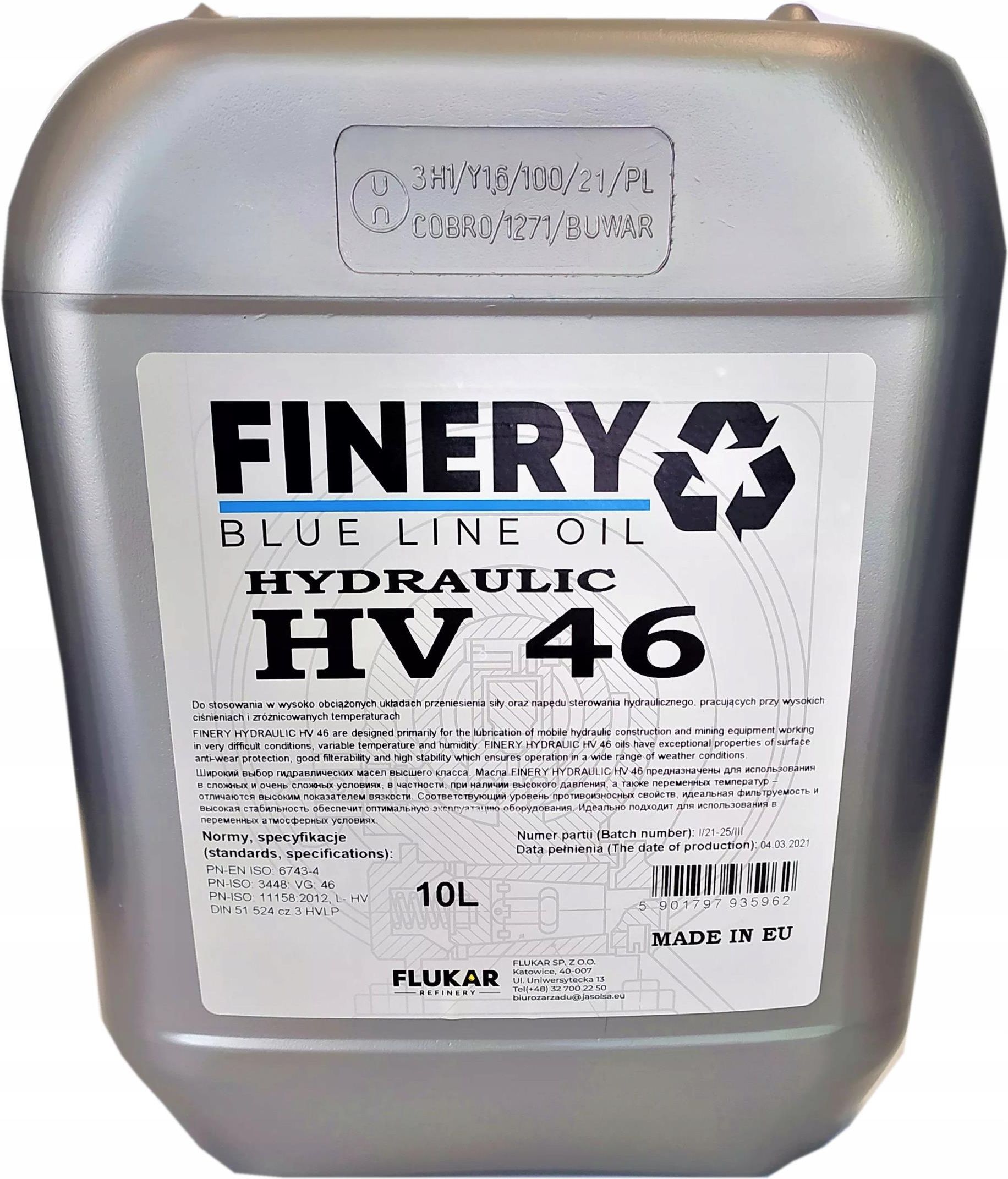 Finery Hydraulic Hv 46 10L Olej Hydrauliczny - Opinie i ceny na Ceneo.pl