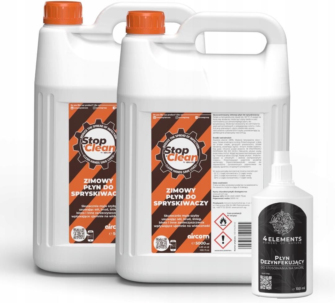 Stop&Clean Płyn Do Spryskiwaczy Zimowy 5L 2Szt. - Opinie i ceny na Ceneo.pl