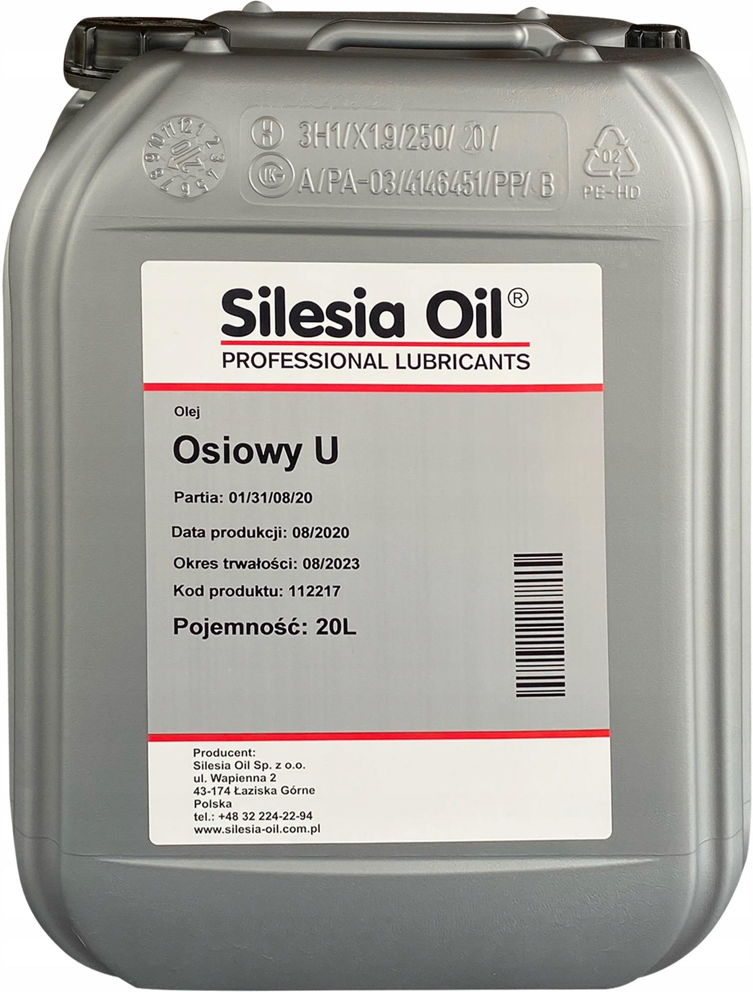 Silesia Oil Olej Osiowy U 20L - Opinie i ceny na Ceneo.pl