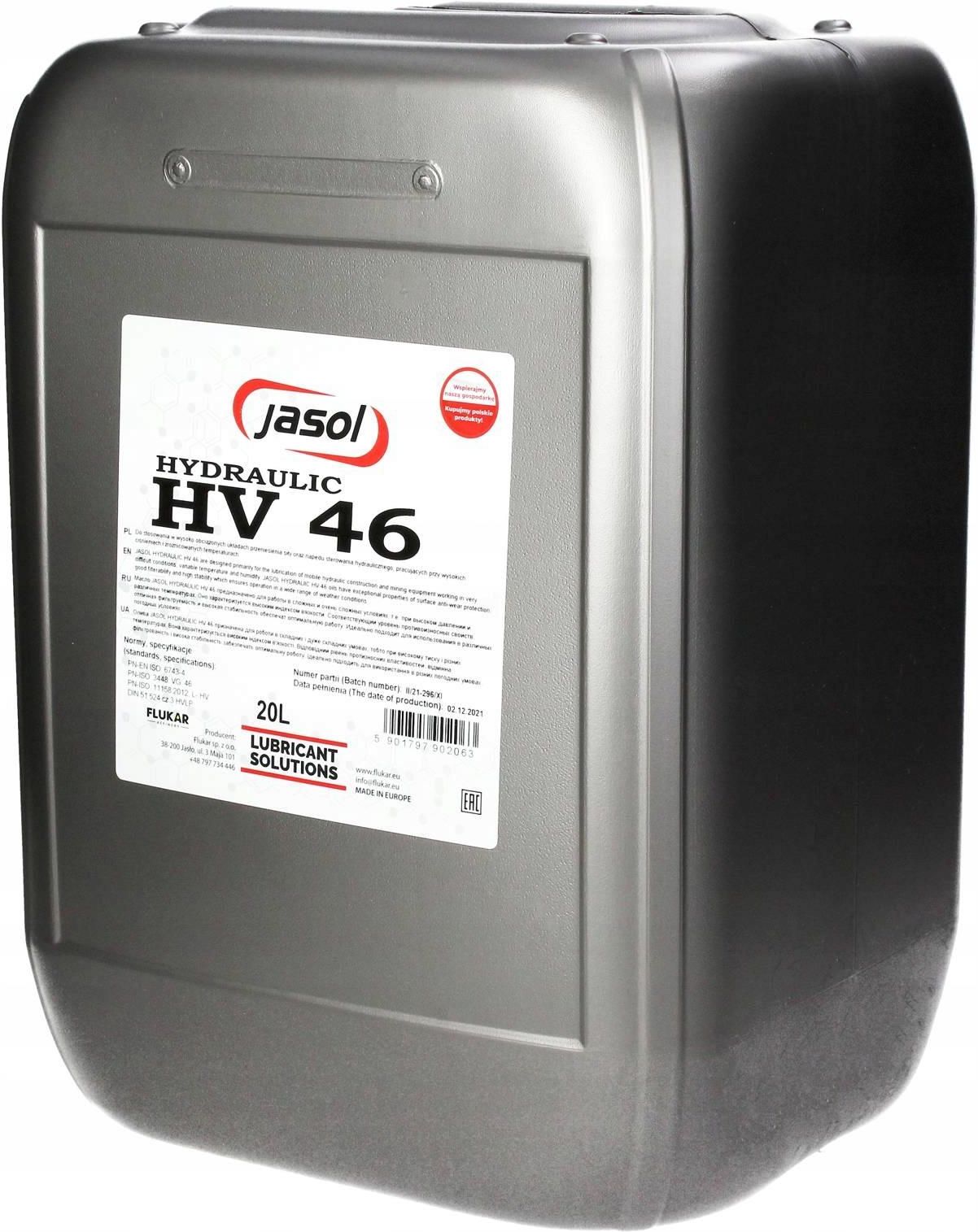 Jasol Olej Hydrauliczny Hydrol L Hv 46 Hv-46 20L - Opinie i ceny na Ceneo.pl
