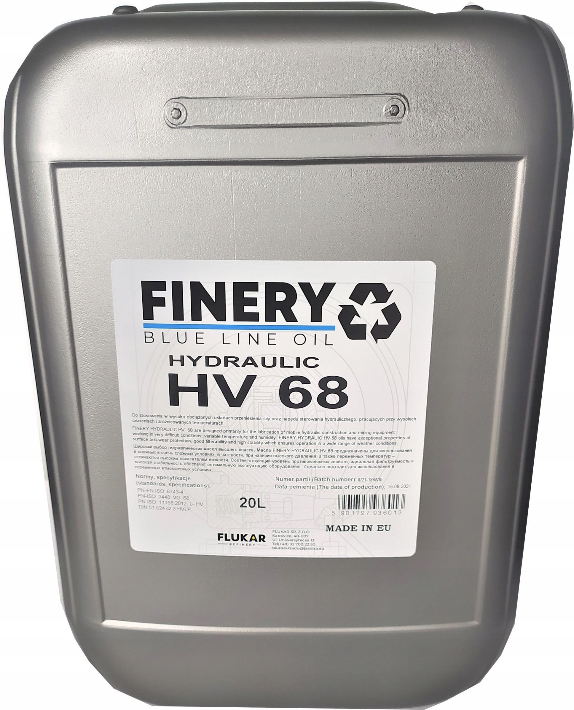 Finery Hydraulic Hv 68 20L Olej Hydrauliczny - Opinie i ceny na Ceneo.pl