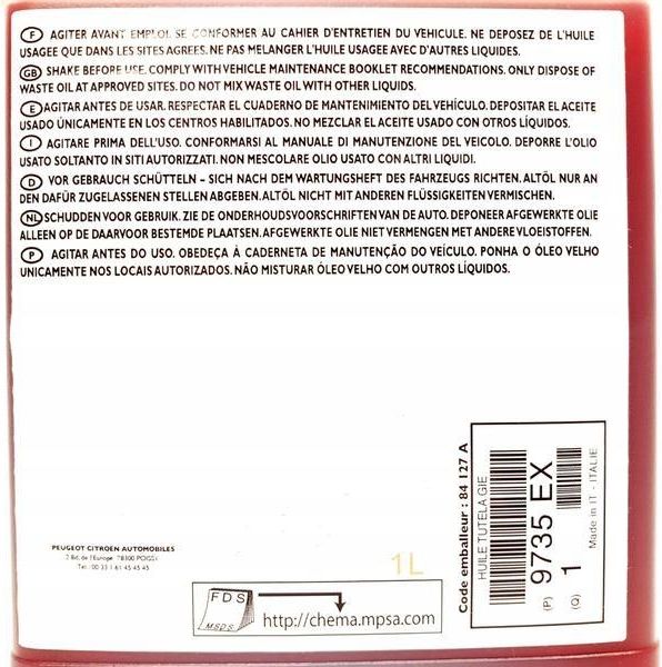 Oe Psa Płyn Wspomagania 9735Ex Tutela Gi/E 1L - Opinie i ceny na Ceneo.pl