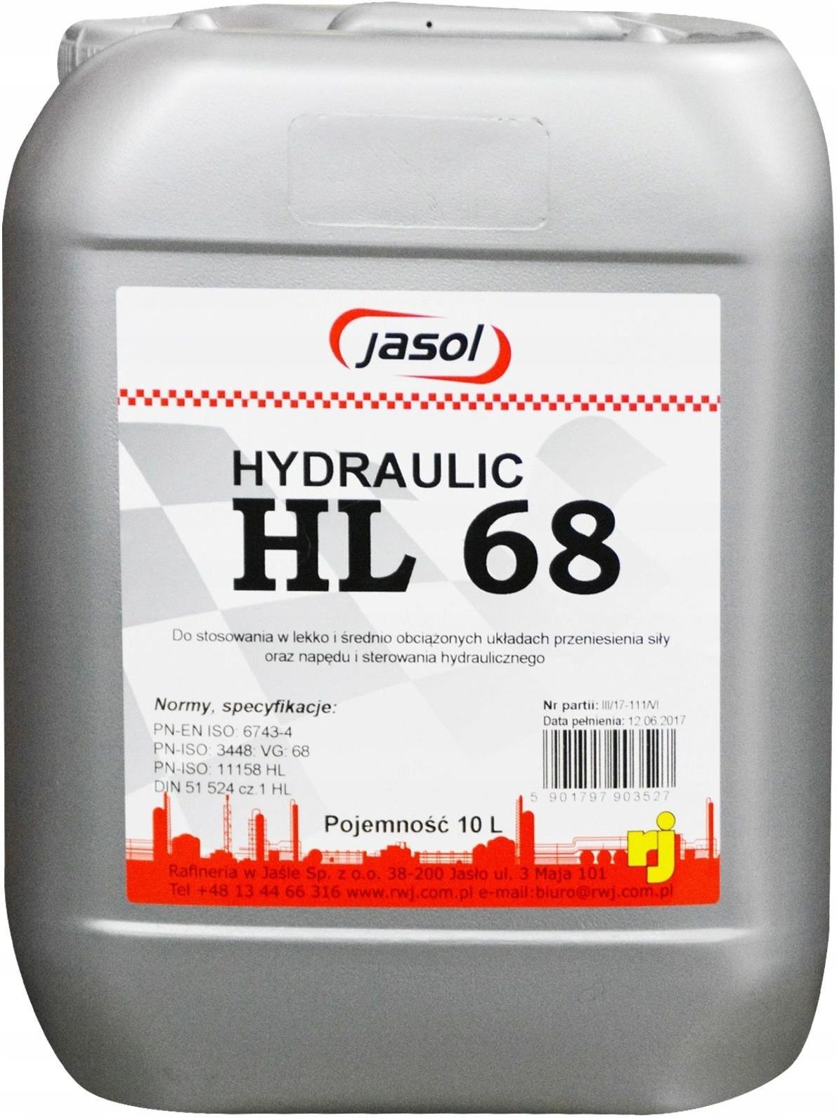 Jasol Olej Hydrauliczny Hl 68 10L - Opinie i ceny na Ceneo.pl