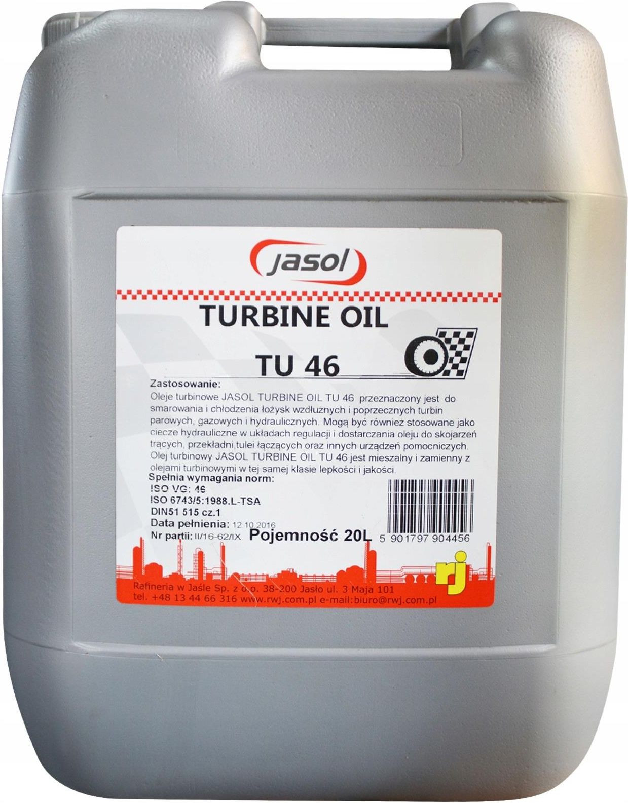 Jasol Turbine Oil Tu 46 Olej Turbinowy 20L - Opinie i ceny na Ceneo.pl