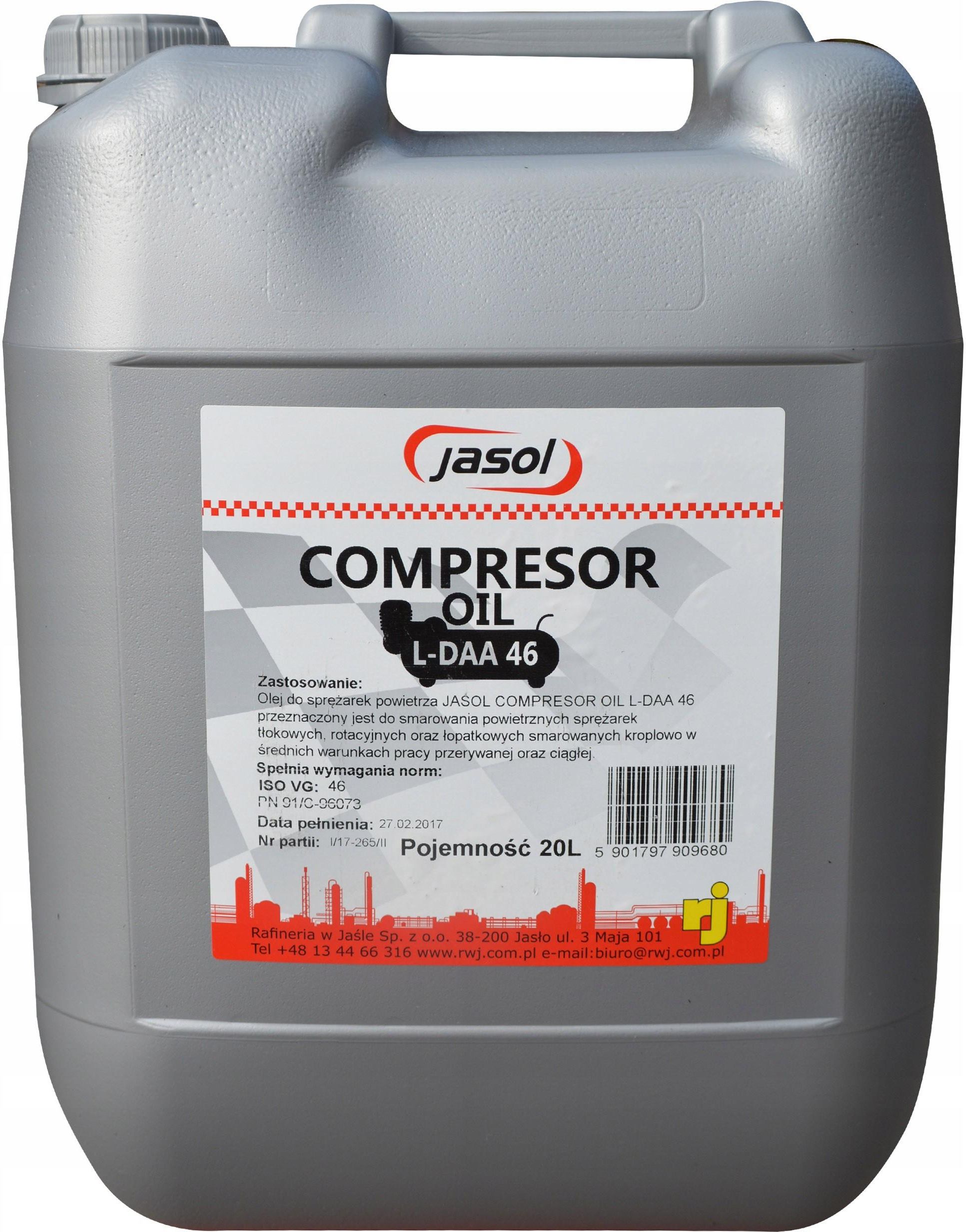 Jasol Olej Do Kompresora L-Daa 46 20L - Opinie i ceny na Ceneo.pl