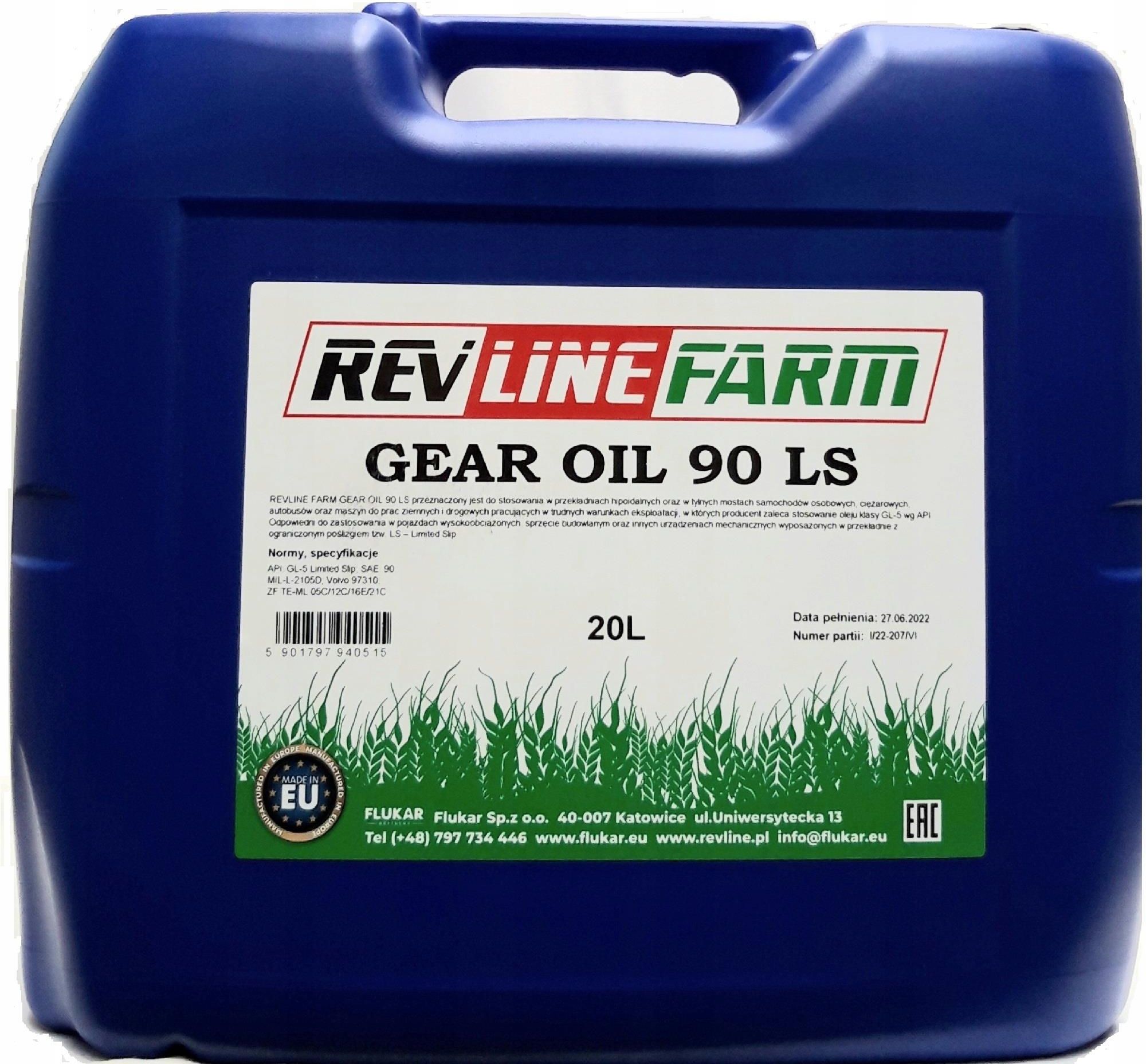Revline Farm Gear Oil 90 Ls 20L - Opinie i ceny na Ceneo.pl