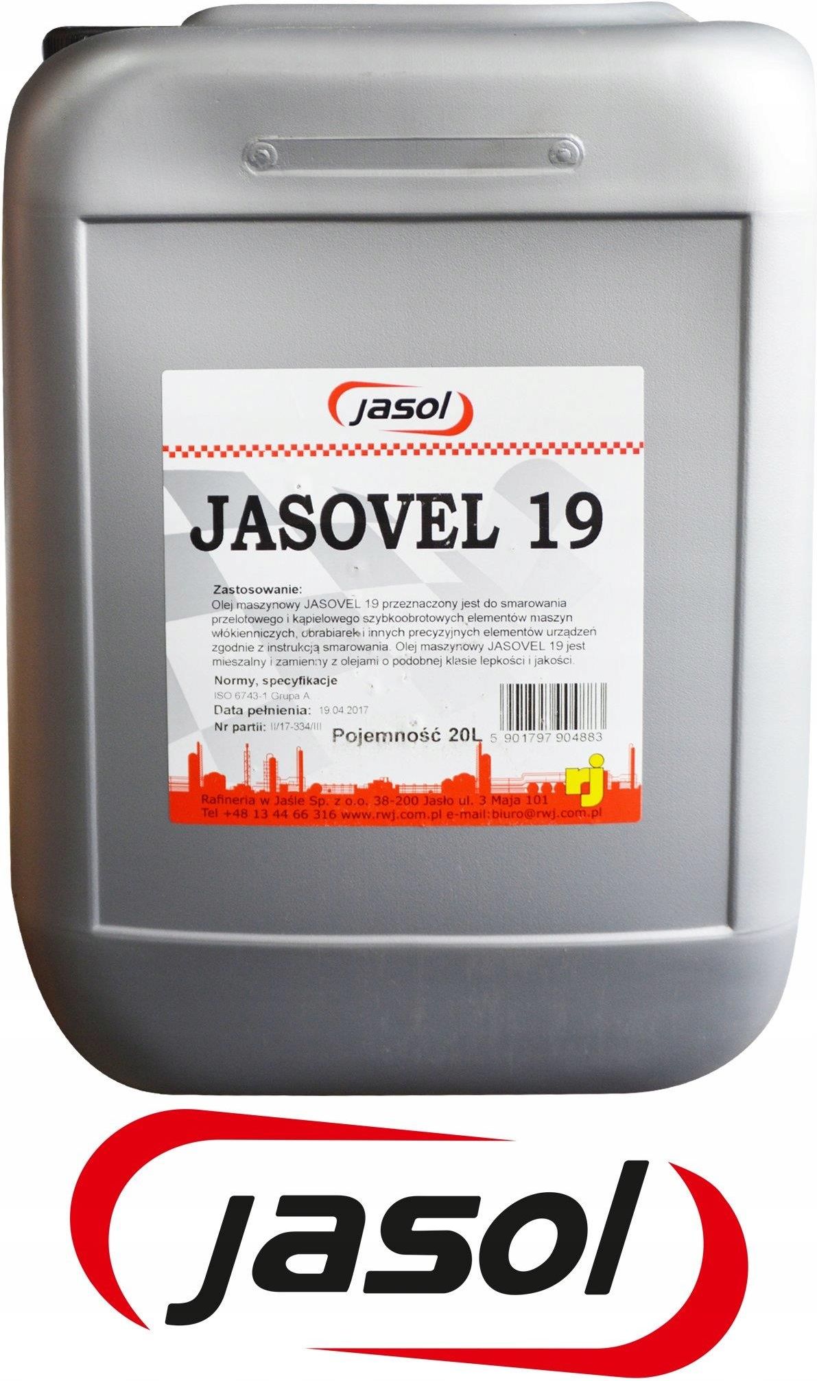 Jasol Olej Maszynowy Iso Vg 10 20L - Opinie i ceny na Ceneo.pl