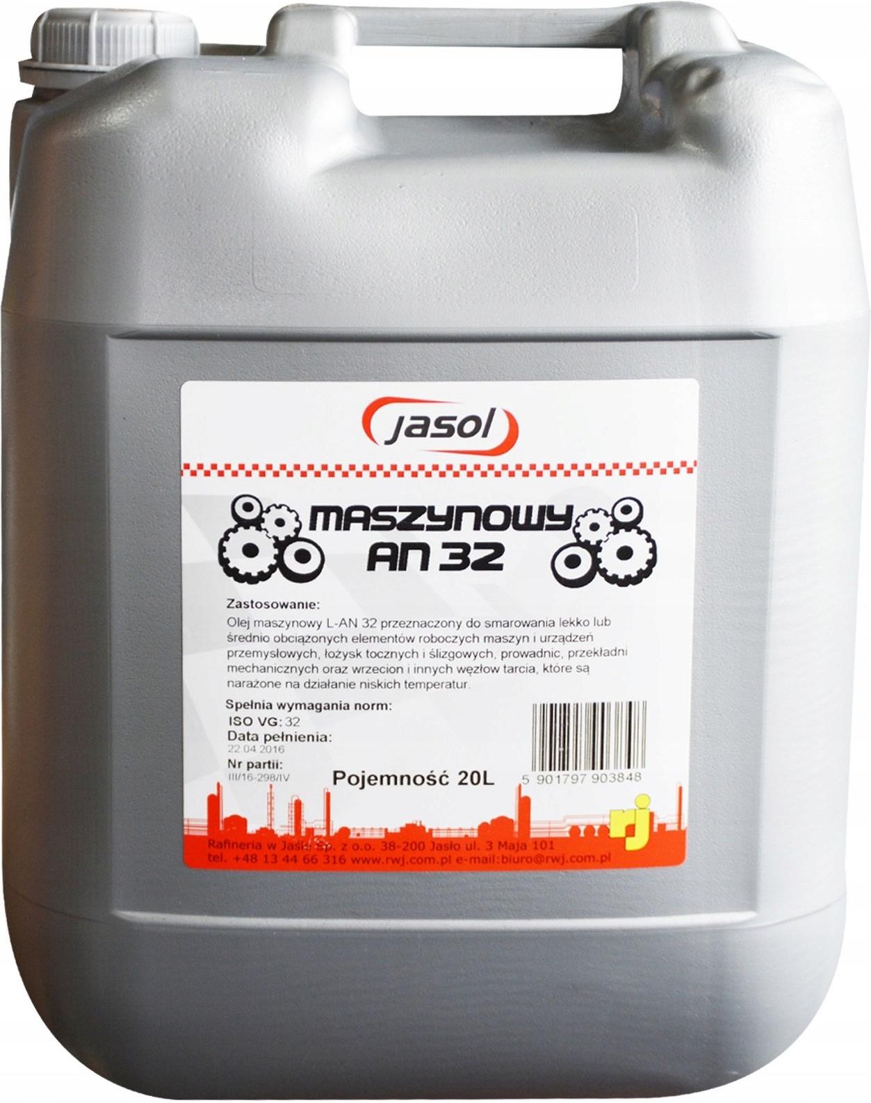 Jasol Olej Maszynowy Lan 32 20L - Opinie i ceny na Ceneo.pl