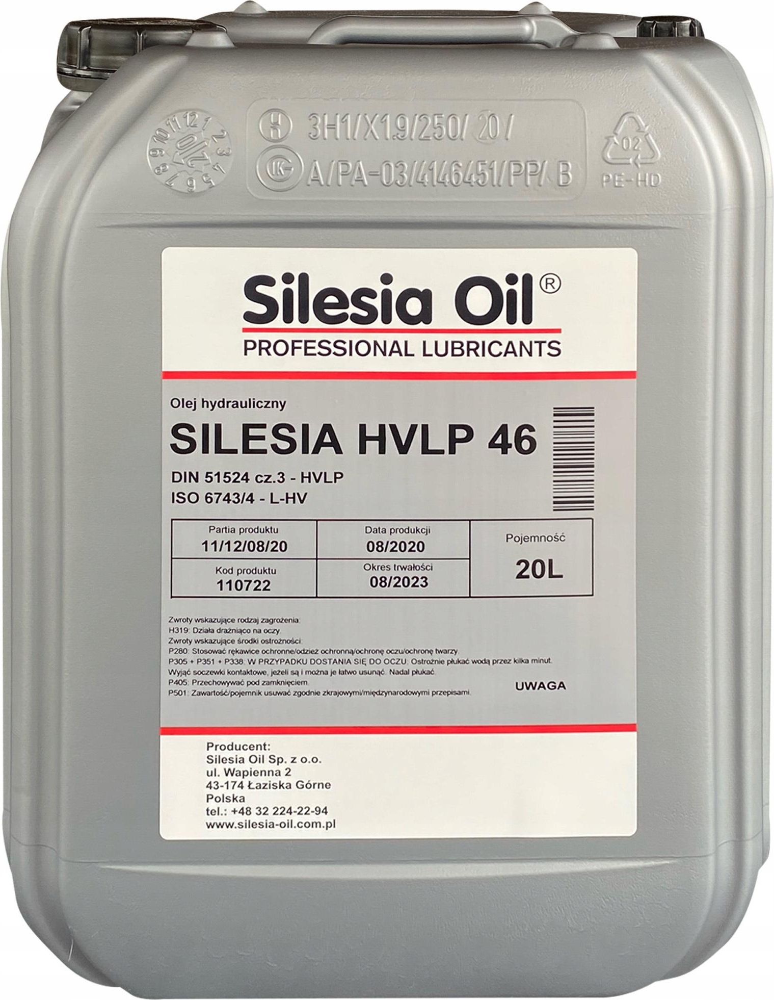 Silesia Oil Olej Hydrauliczny Hvlp 46 20L - Opinie i ceny na Ceneo.pl