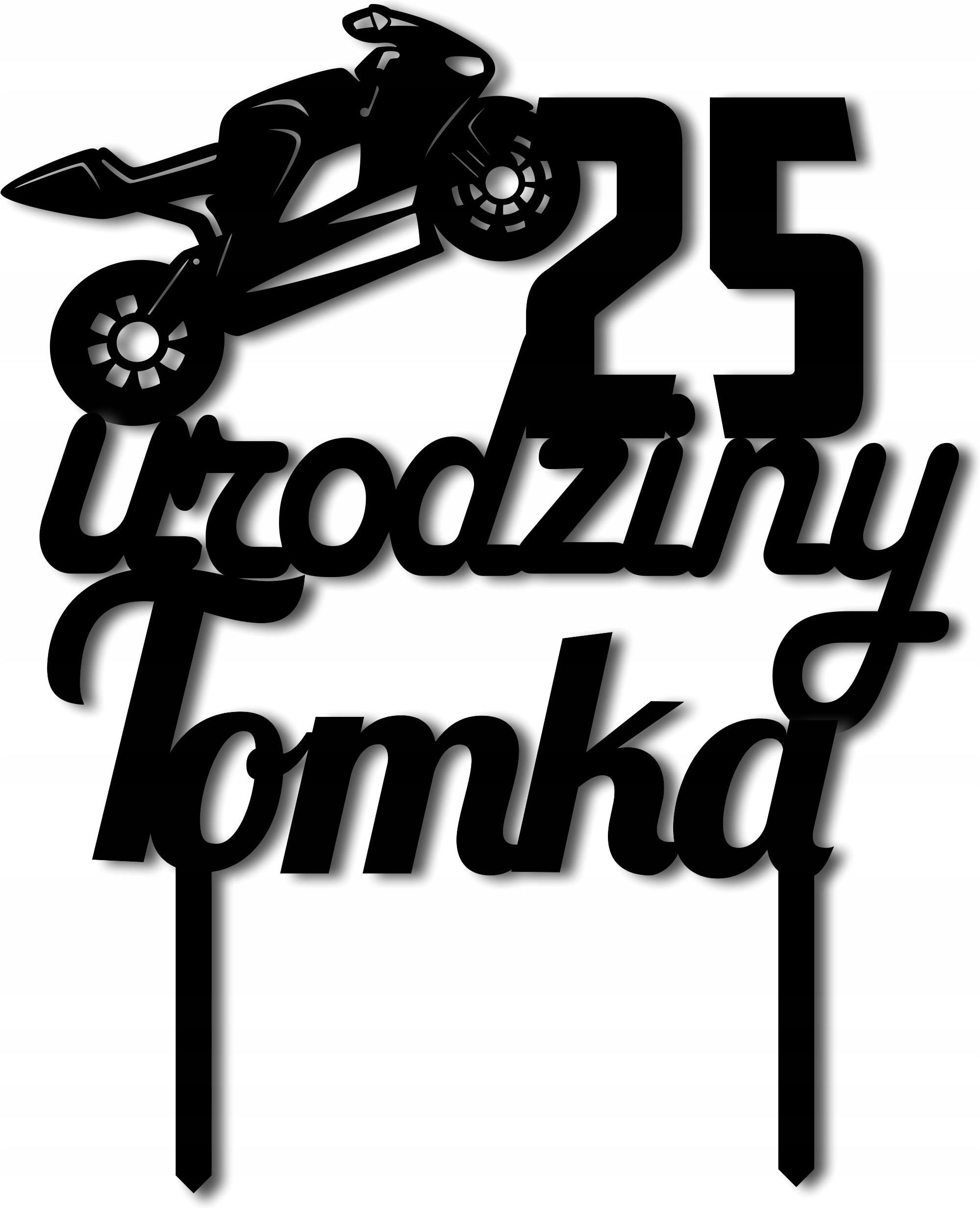 Topper Toper Na Tort Motor Imię cyfra urodziny - Ceny i opinie - Ceneo.pl