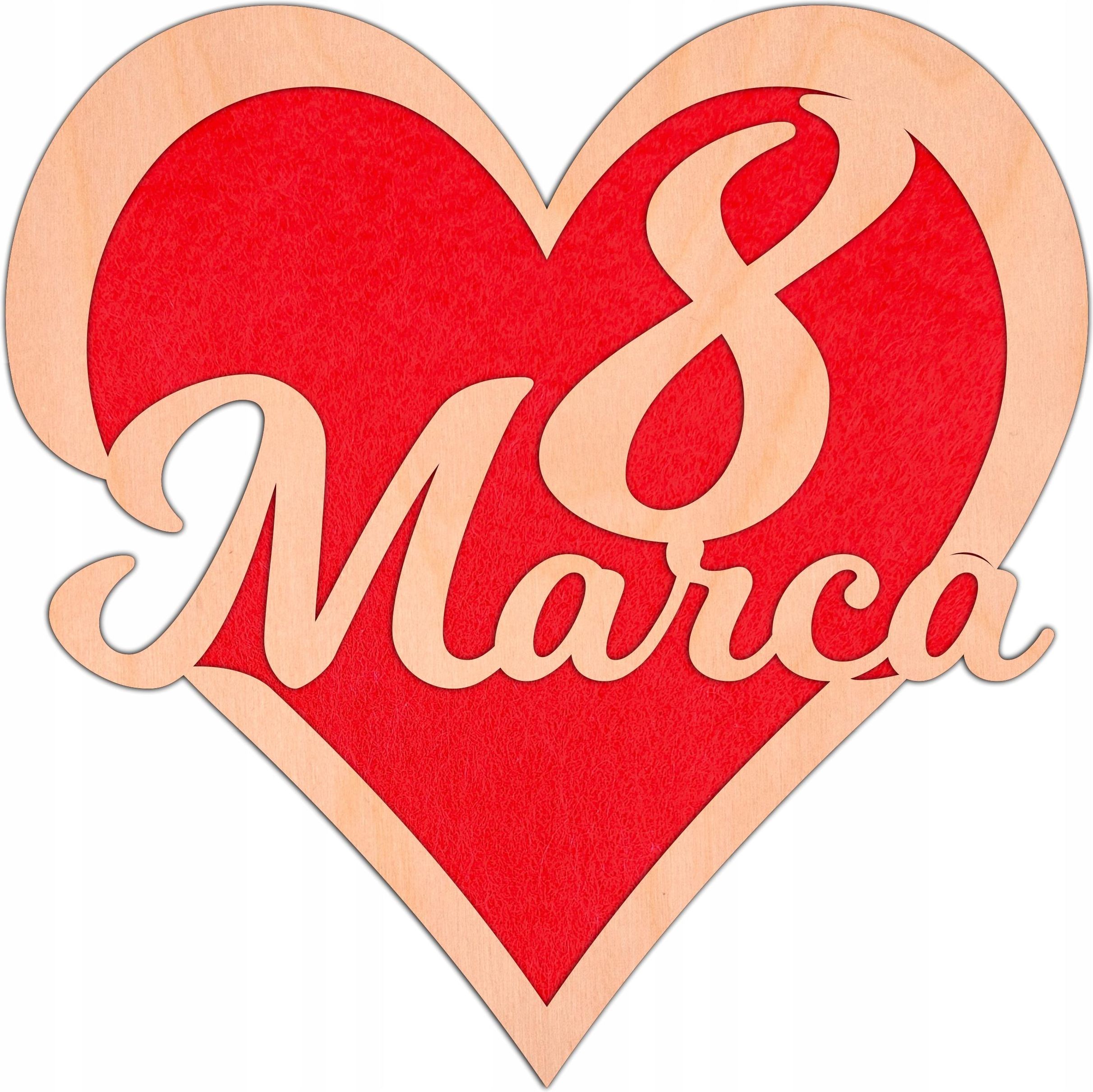 Serce drewniane 8 Marca dekor Dzień Kobiet filc - Ceny i opinie - Ceneo.pl