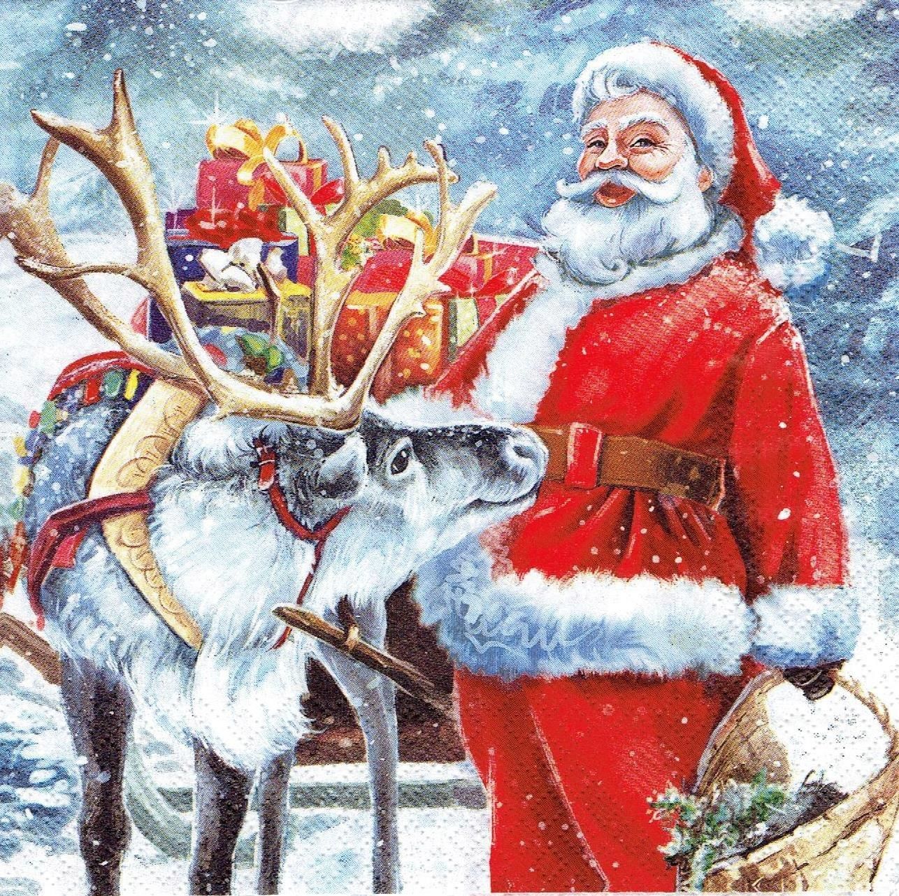 Serwetka decoupage 723A serwetki Mikołaj renifer - Ceny i opinie - Ceneo.pl