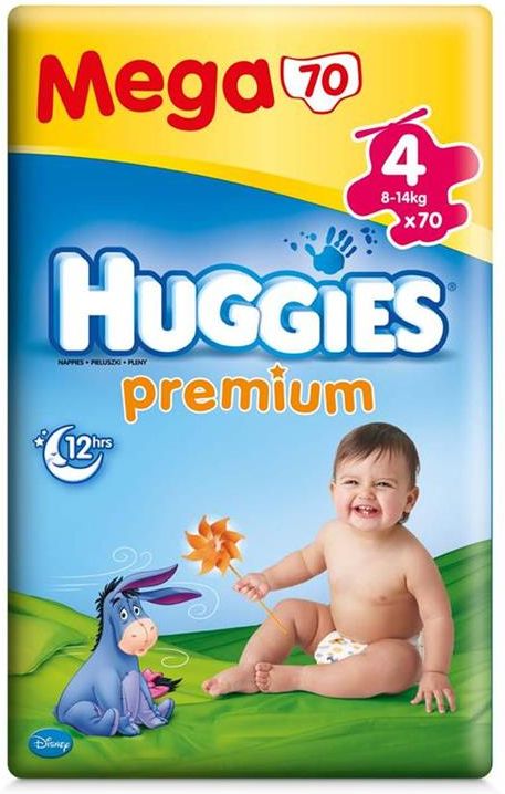 Huggies Premium Pieluszki 4 (8-14Kg) Mega Pack 70 Szt. - Ceneo.pl