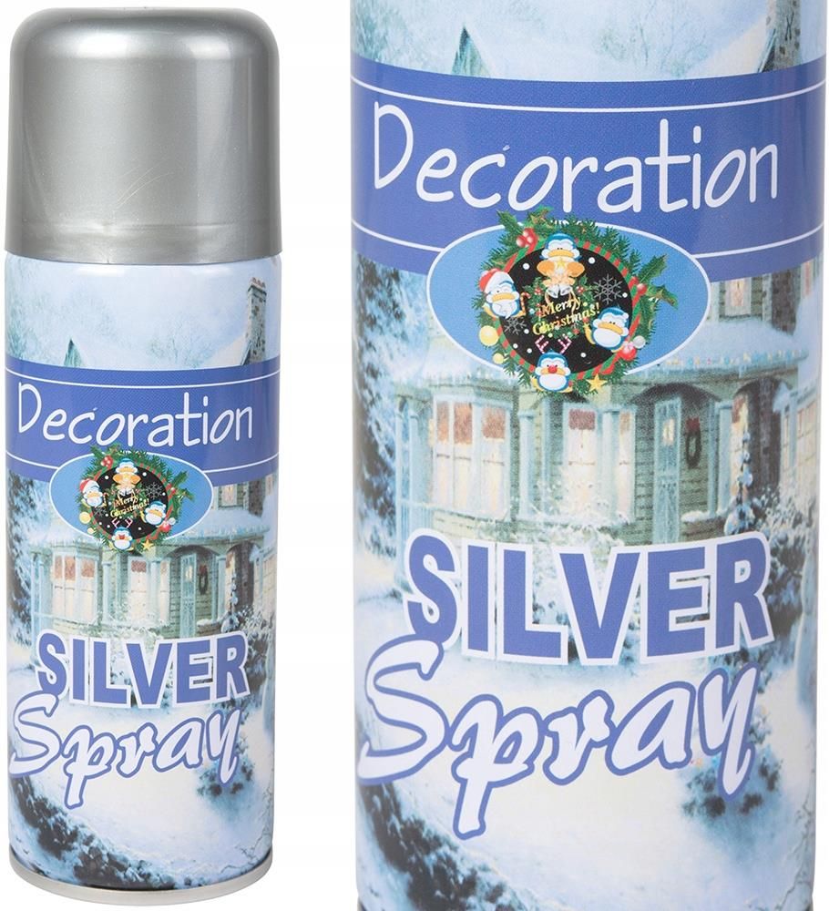 Farba W Sprayu Dekoracyjna Ozdobna Srebrna Spray - Ceny i opinie - Ceneo.pl