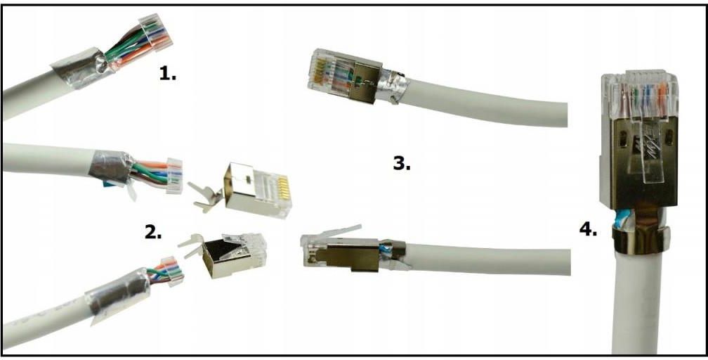 DIGITUS DIGITUS WTYK EKRANOWANY STP RJ45 KAT. 6A KAT. 7 10SZT NA GRUBY ...