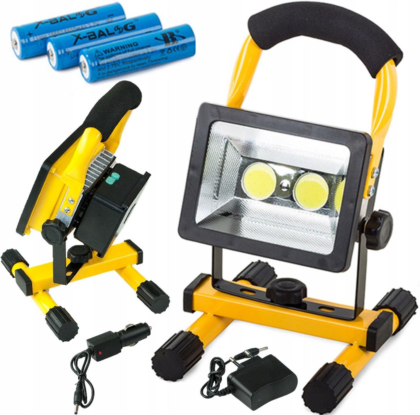 Lampa warsztatowa Halogen Mocny Przenośny Akumulator Duża Lampa Led ...