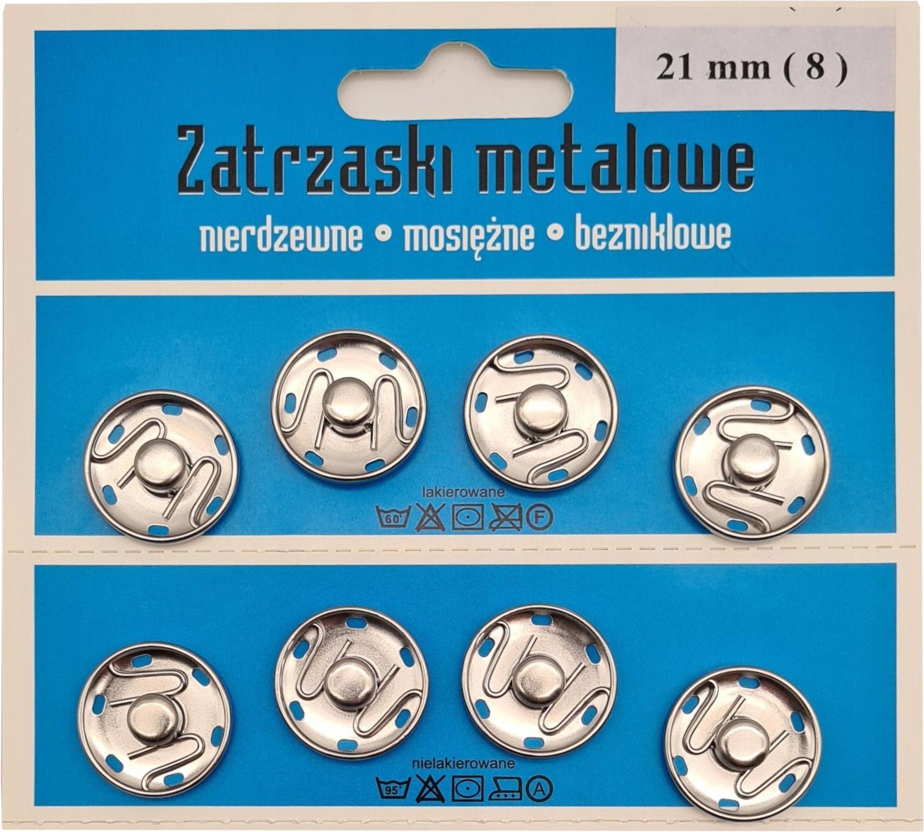 Zatrzaski Napy Nierdzewne Nikiel Srebrne 21mm 8kpl - Ceny i opinie ...