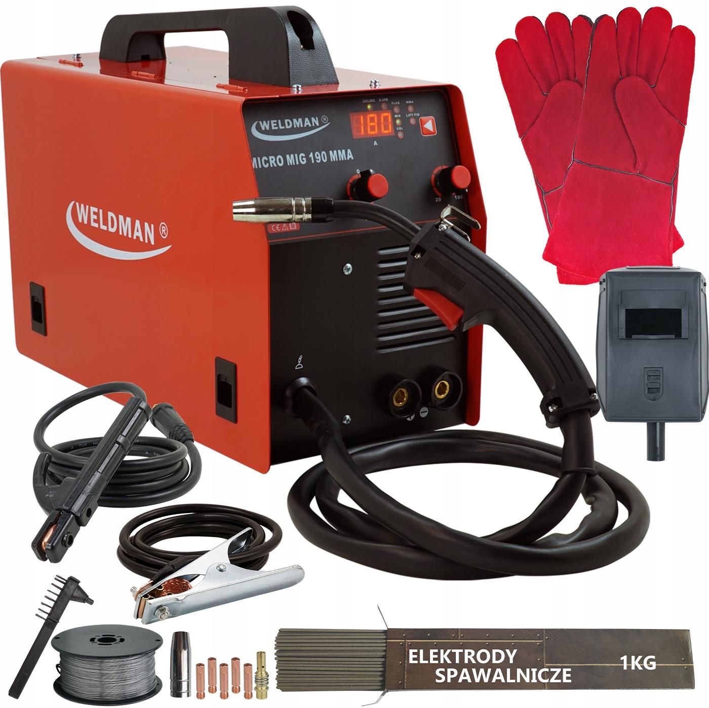 Spawarka Weldman Spawarka Migomat 3W1 Mig 180 A Mag Flux Mma Zestaw - Opinie i ceny na Ceneo.pl