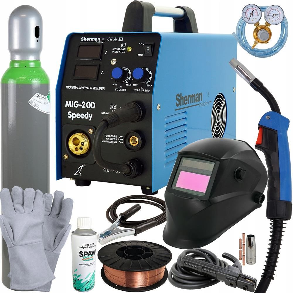 Spawarka Sherman Spawarka Migomat Mig 200 Mma 2W1 Zestaw Mag 230 V ...